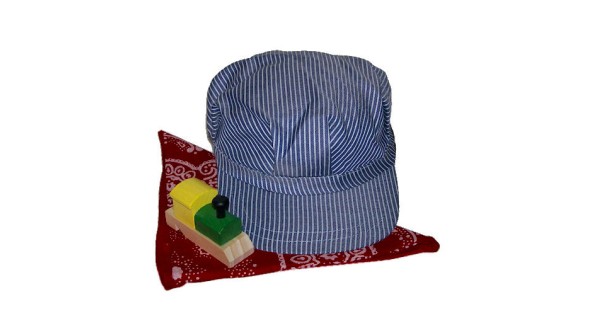 Childs Train Engineer Railroad Conductor Hat Set w/ Scarf & Train ...